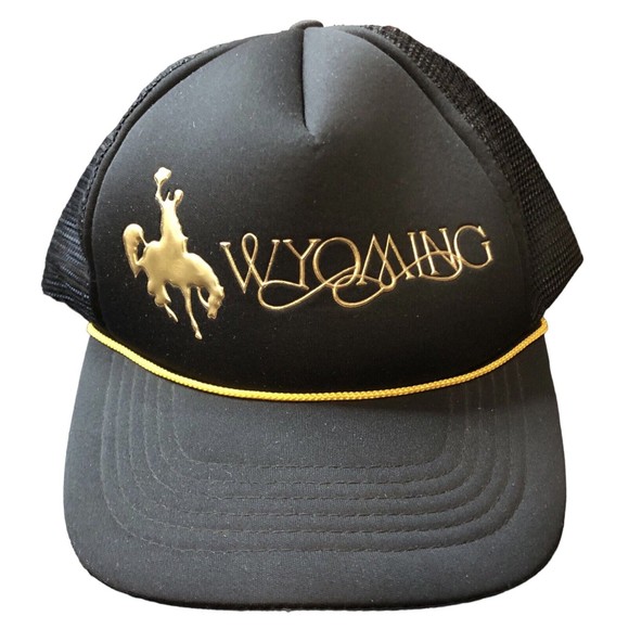 Unknown | Accessories | Vintage Wyoming Golden Cowboy Snapback Trucker ...